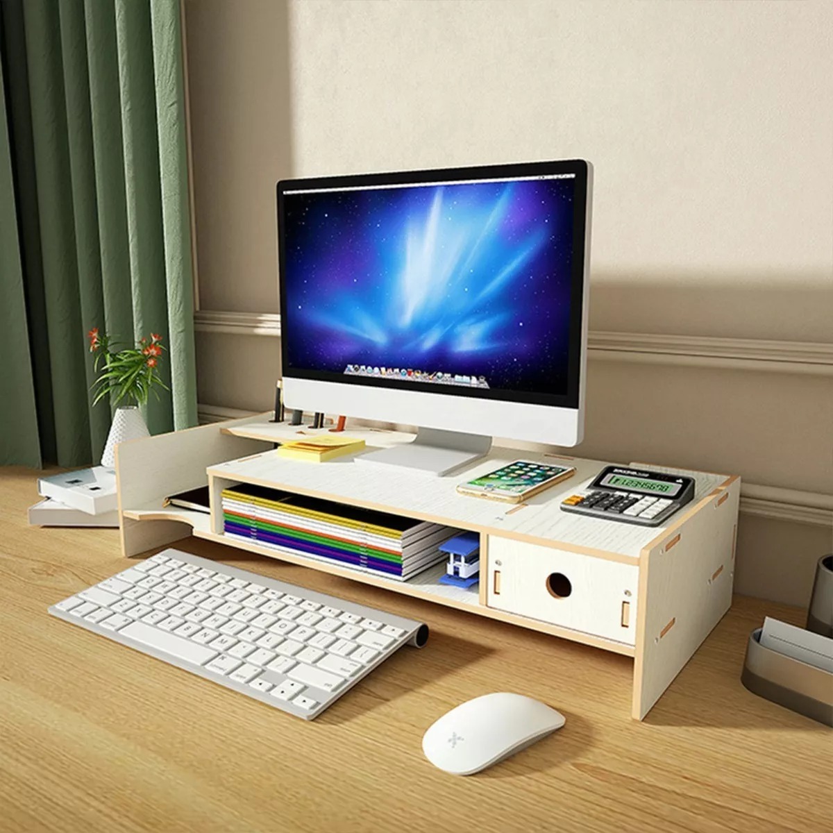 Soporte De Monitor Organizador De Escritorio – Blanco – Cadi